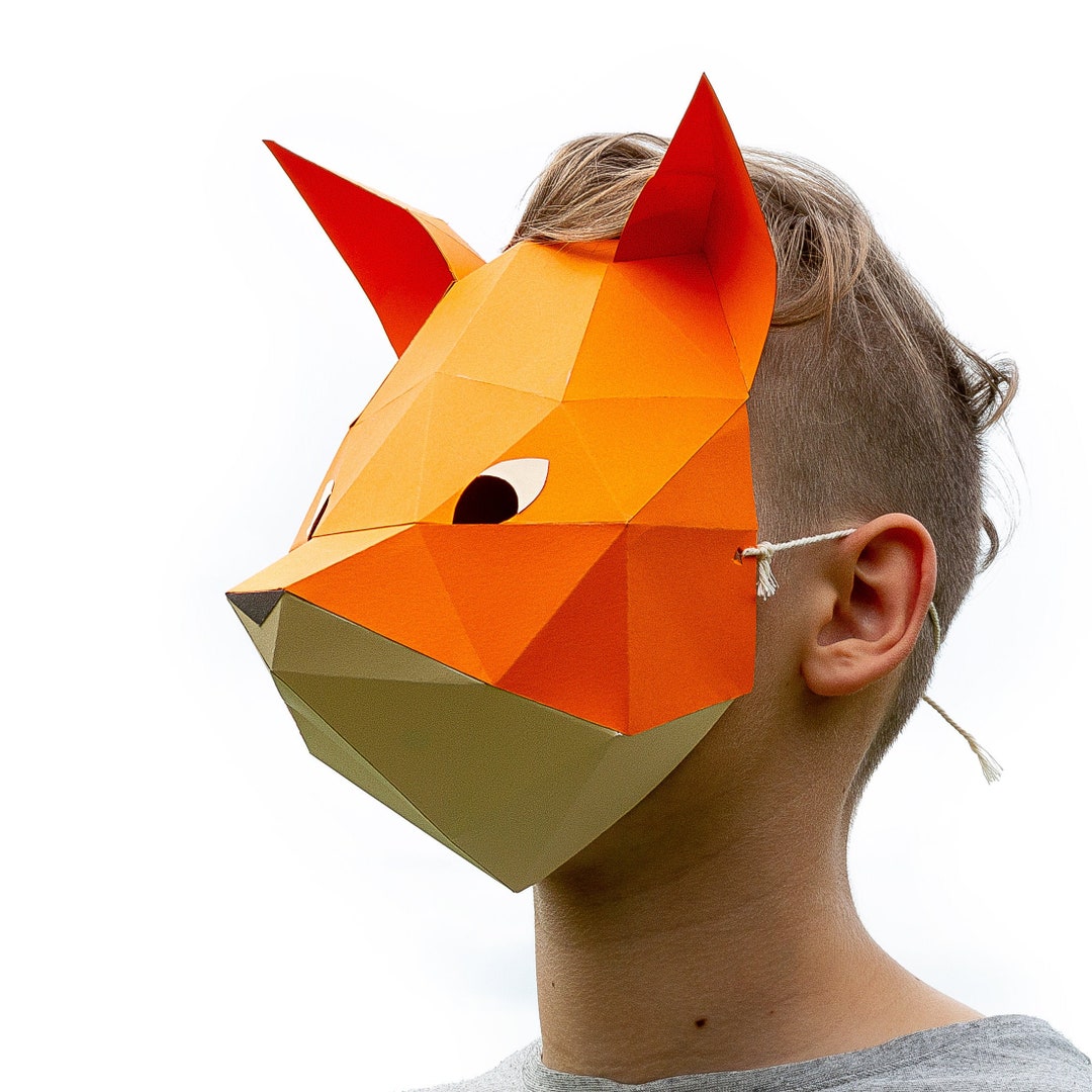Fox Mask - Easy DIY Fox Paper Craft Template, Instant PDF Download ...