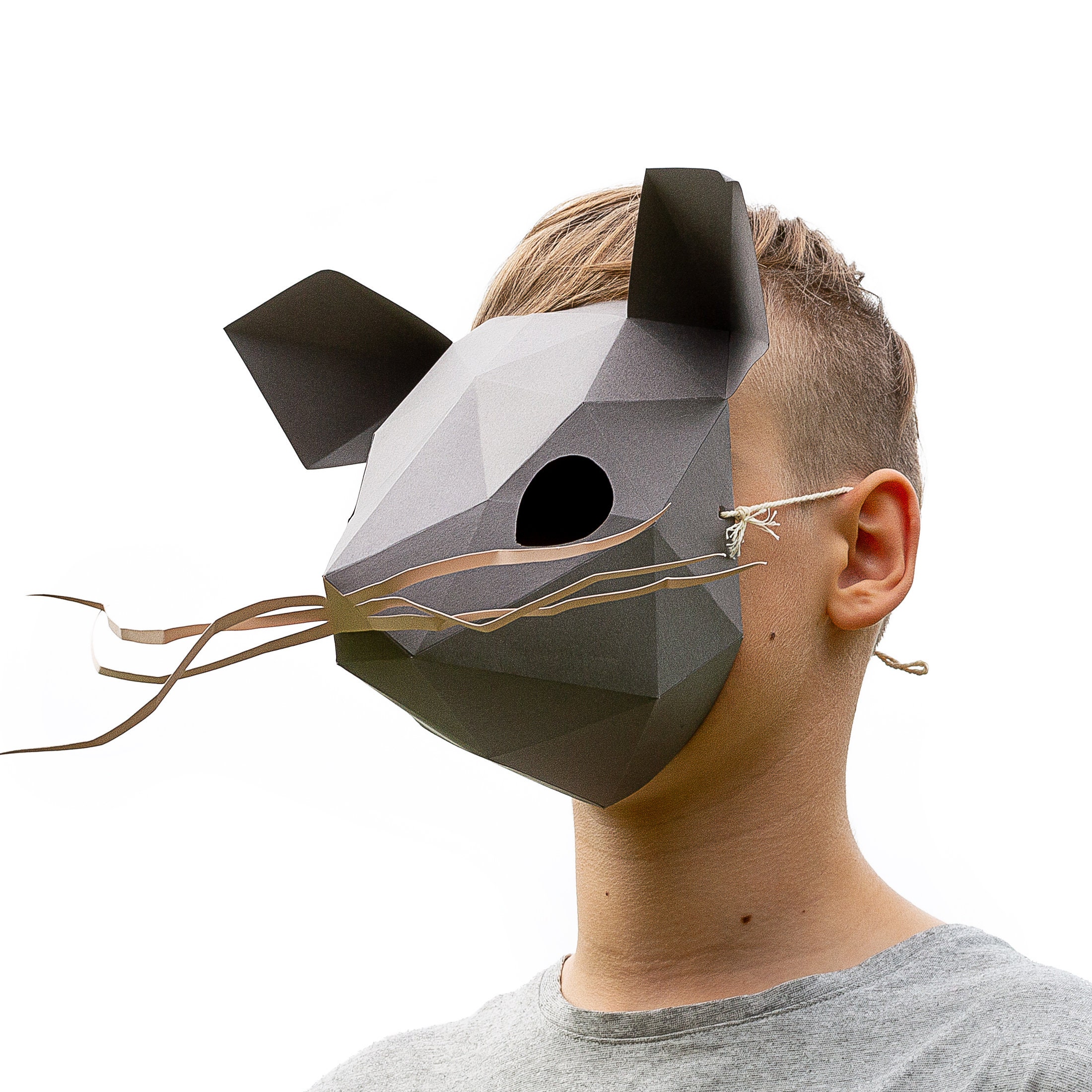 Rat Mask - Easy DIY Mouse Paper Craft Template, Instant PDF Download ...