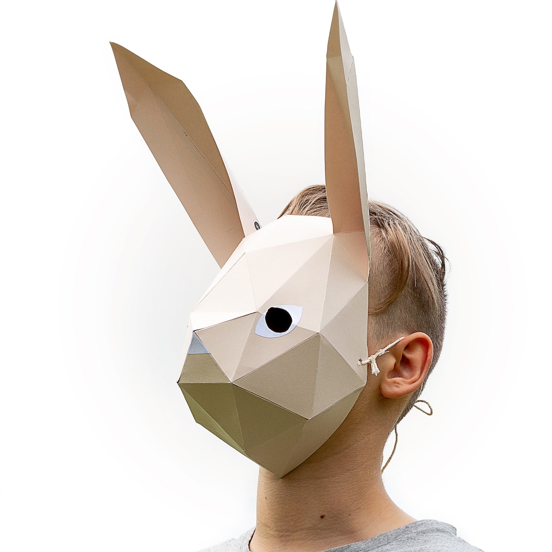 Rabbit Mask - Easy DIY Bunny Paper Craft Template, Instant PDF Download ...