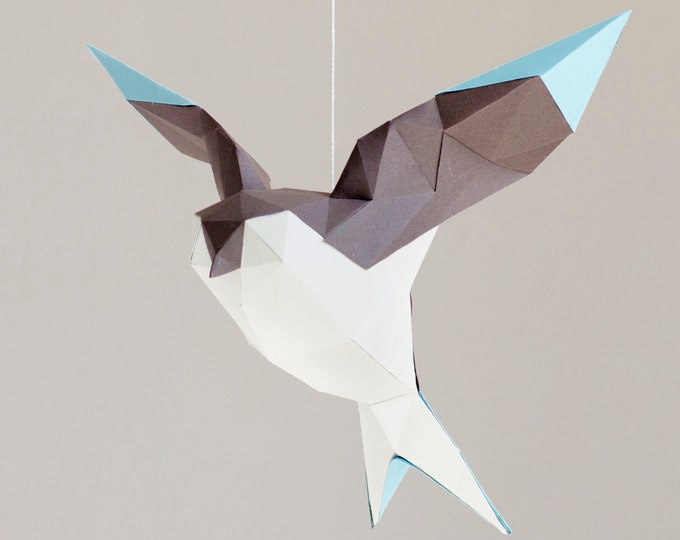 Papercraft quetzal, template, bird, animal, DIY PDF, FDX, Low Poly ...