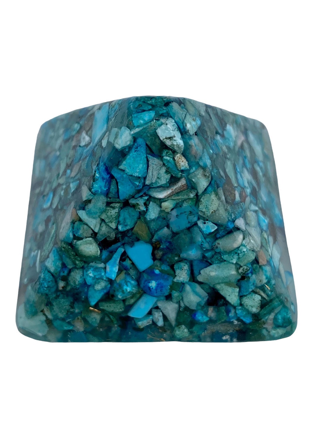Turquoise in Crystal Clear Resin Small Pyramids Protection Grounding ...
