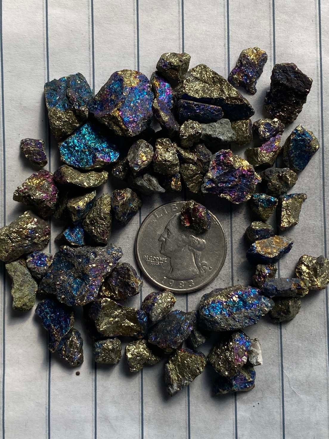 Chalcopyrite Large Under 1 no powder Peacock Ore 100% | Etsy