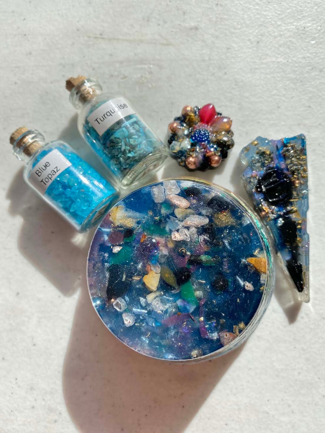 Star Destroyer Flower Tower Buster Blue Topaz Turquoise Gemstone Bottle ...