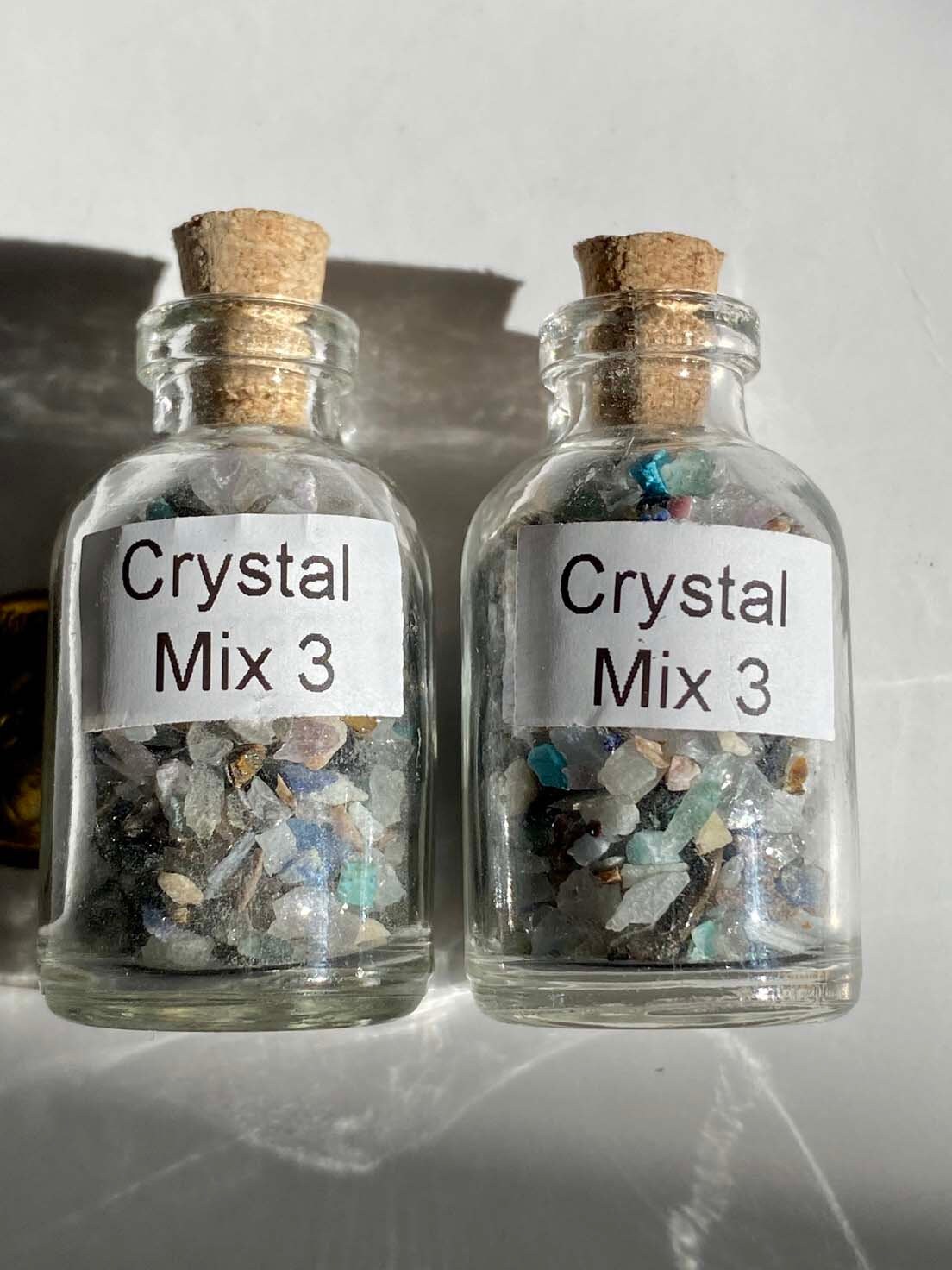Crystal Mix 3 Crystal Mini Gemstone Bottles 24 Different | Etsy