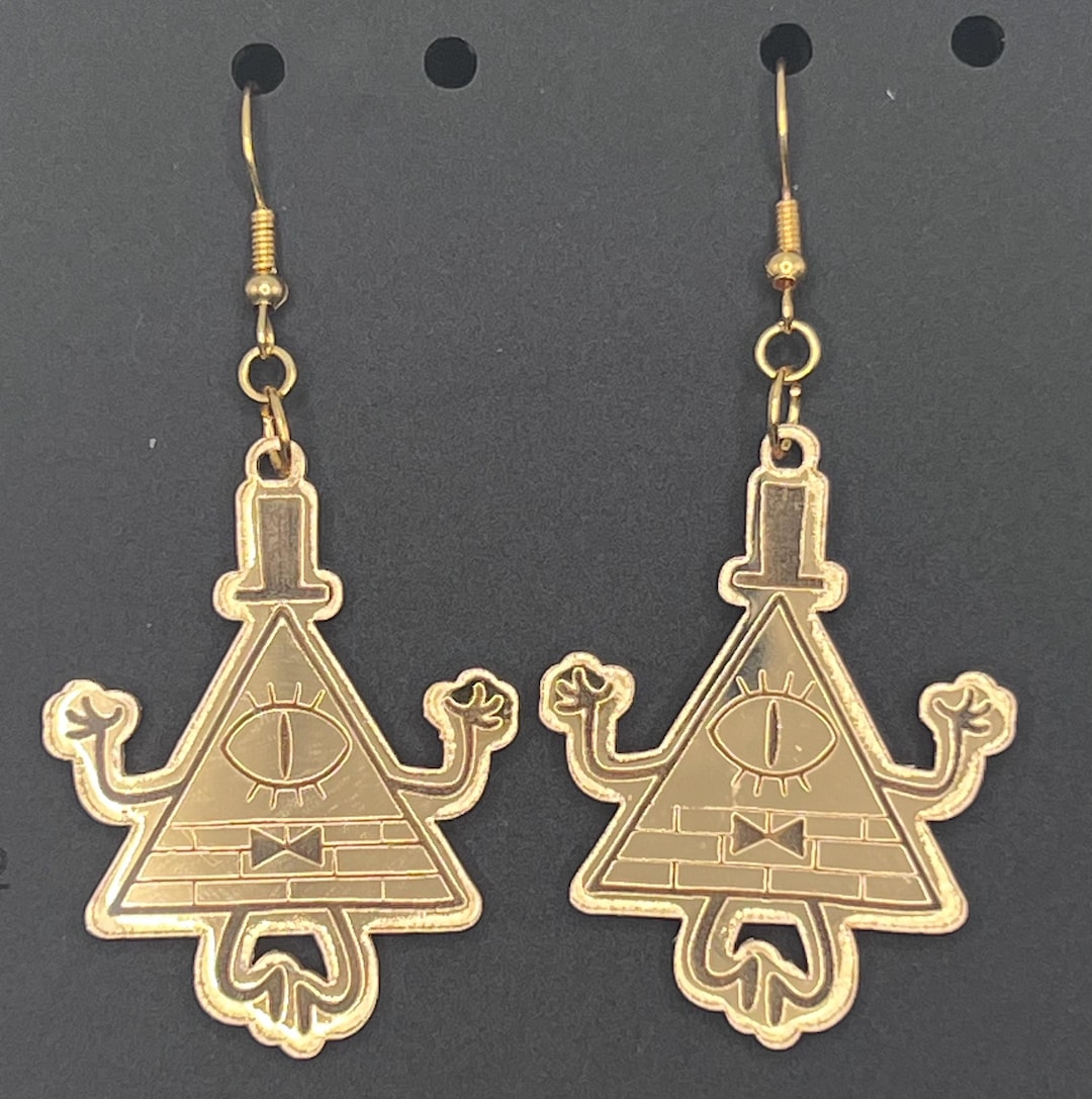Bill Cipher Earrings, Gravity Falls, Disney Channel - Etsy