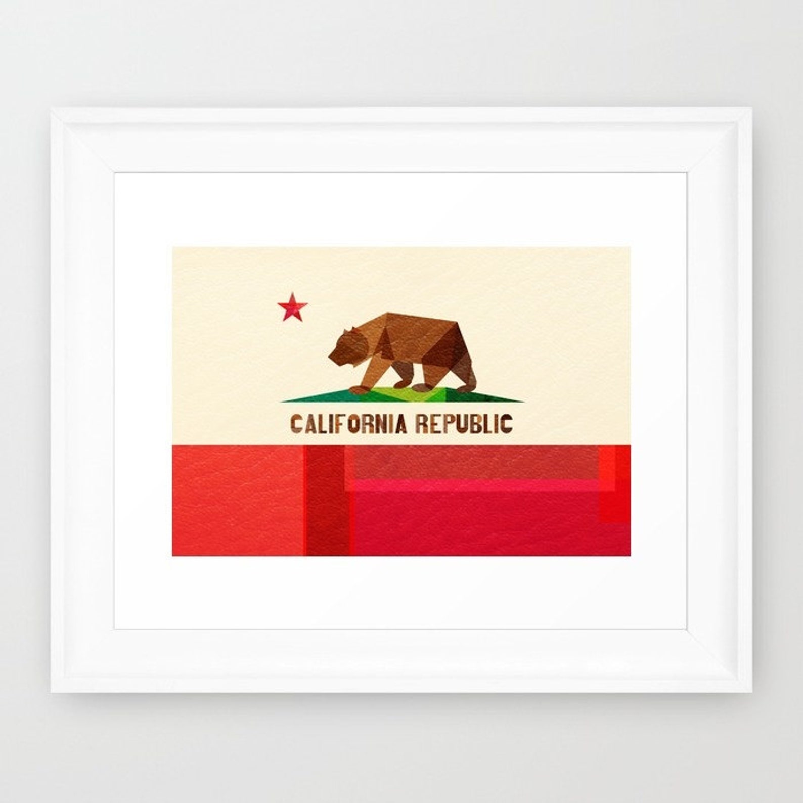 California Flag Art Print, Cali, Socal, Norcal, the Golden State ...