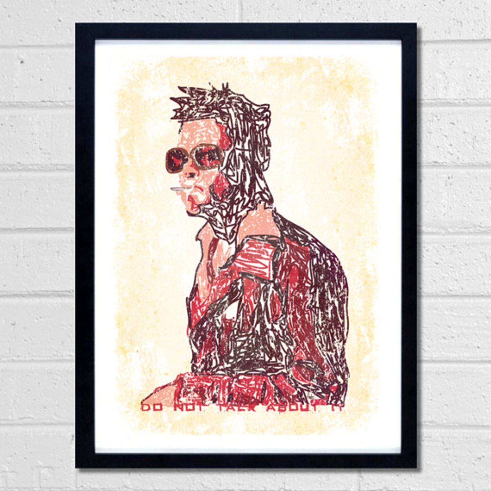 Fight Club Print Brad Pitt Tyler Durden Portrait - Etsy