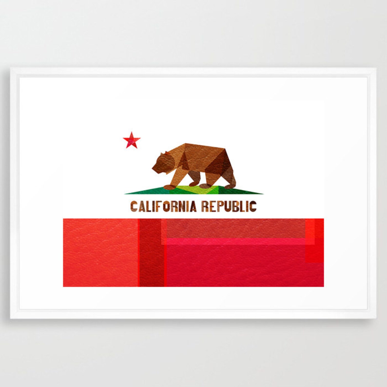 California Flag Art Print, Cali, Socal, Norcal, the Golden State ...