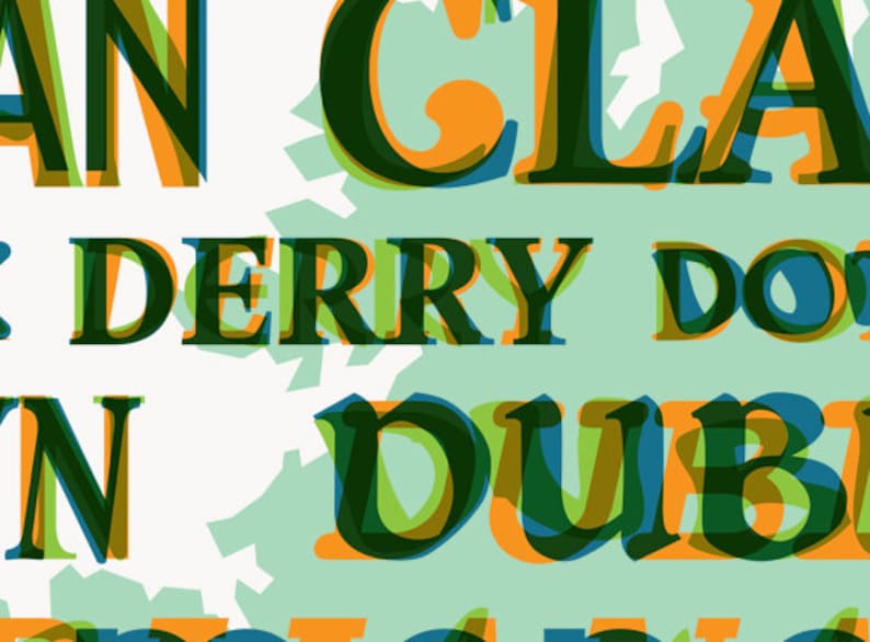 32 Counties of Ireland Art Print - Irish Wall Art - Typography Art ...