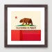 Square California Flag Art Print, Cali, Socal, Norcal, the Golden State ...