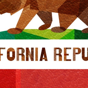 California Flag Art Print, Cali, Socal, Norcal, the Golden State ...
