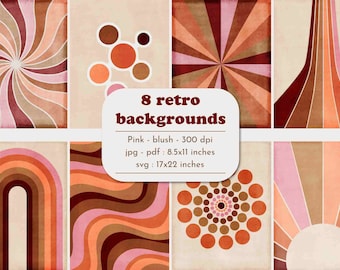 Retro Background Printable Paper Groovy Digital Poster - Etsy