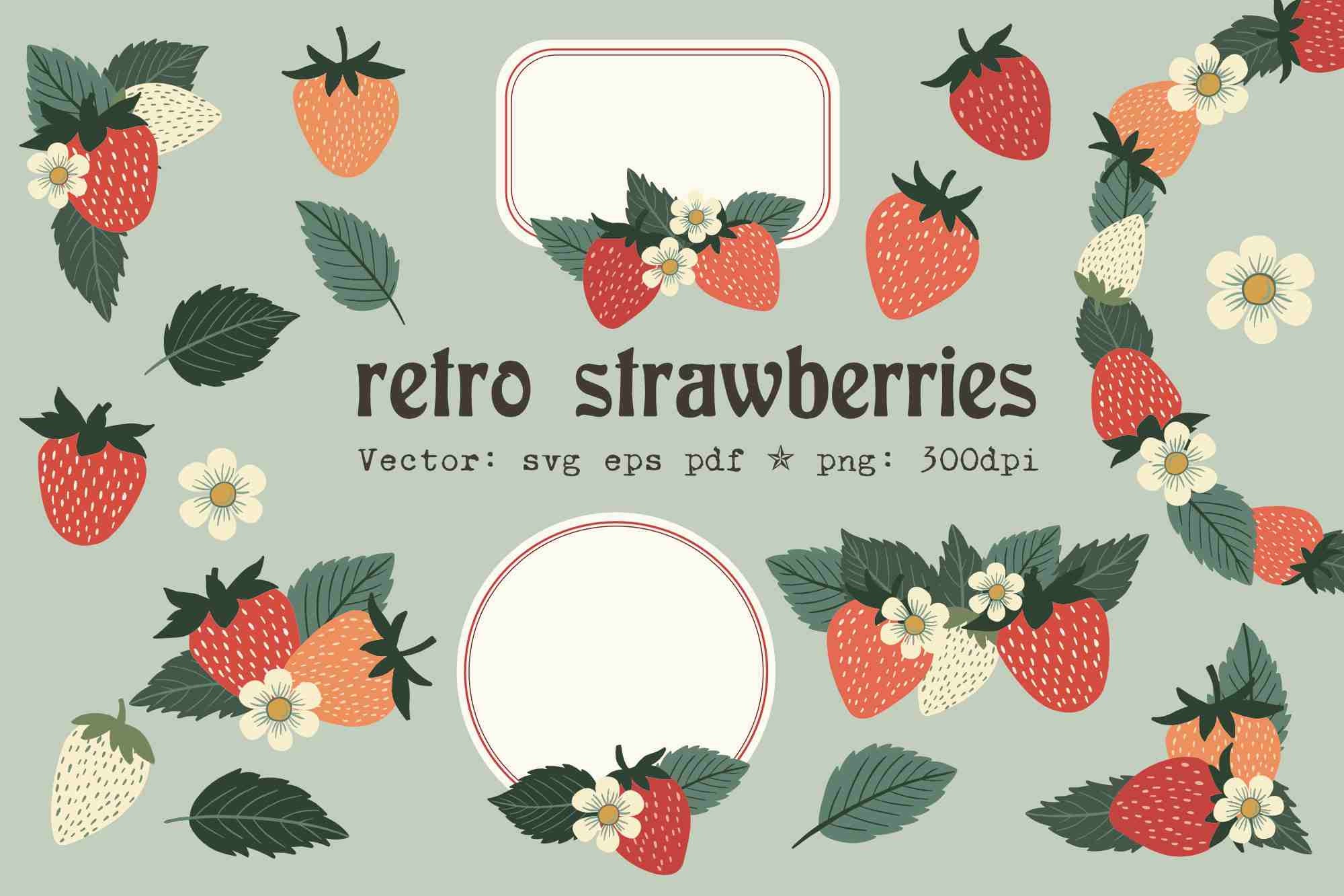 Vintage Strawberry Clip Art