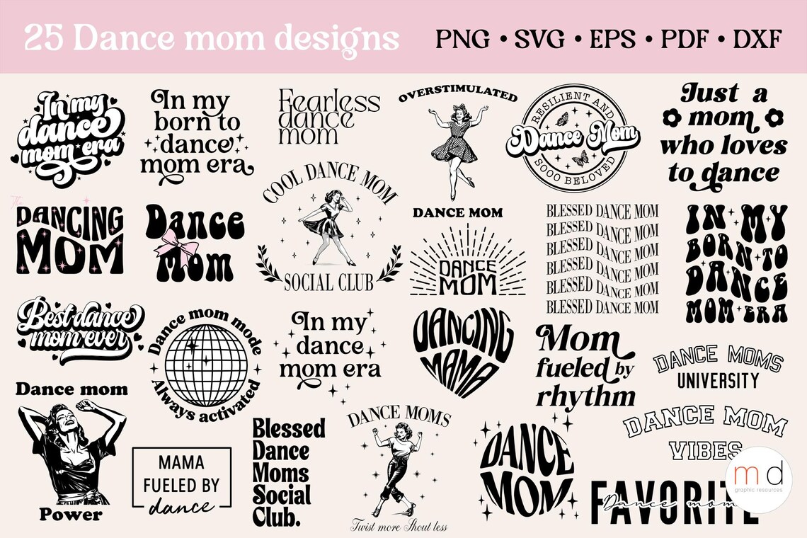 Retro Dance Mom Svg Bundle in My Dance Mom Era Clipart Vintage Dance ...