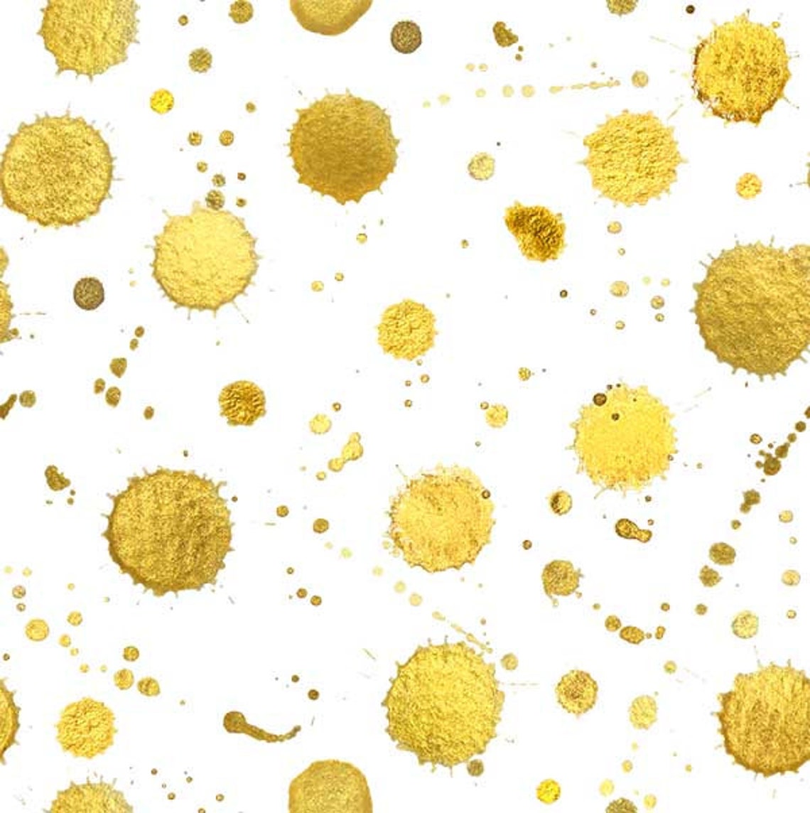 High Quality Hand-painted Golden Watercolor Splashes, Gold Spots ...