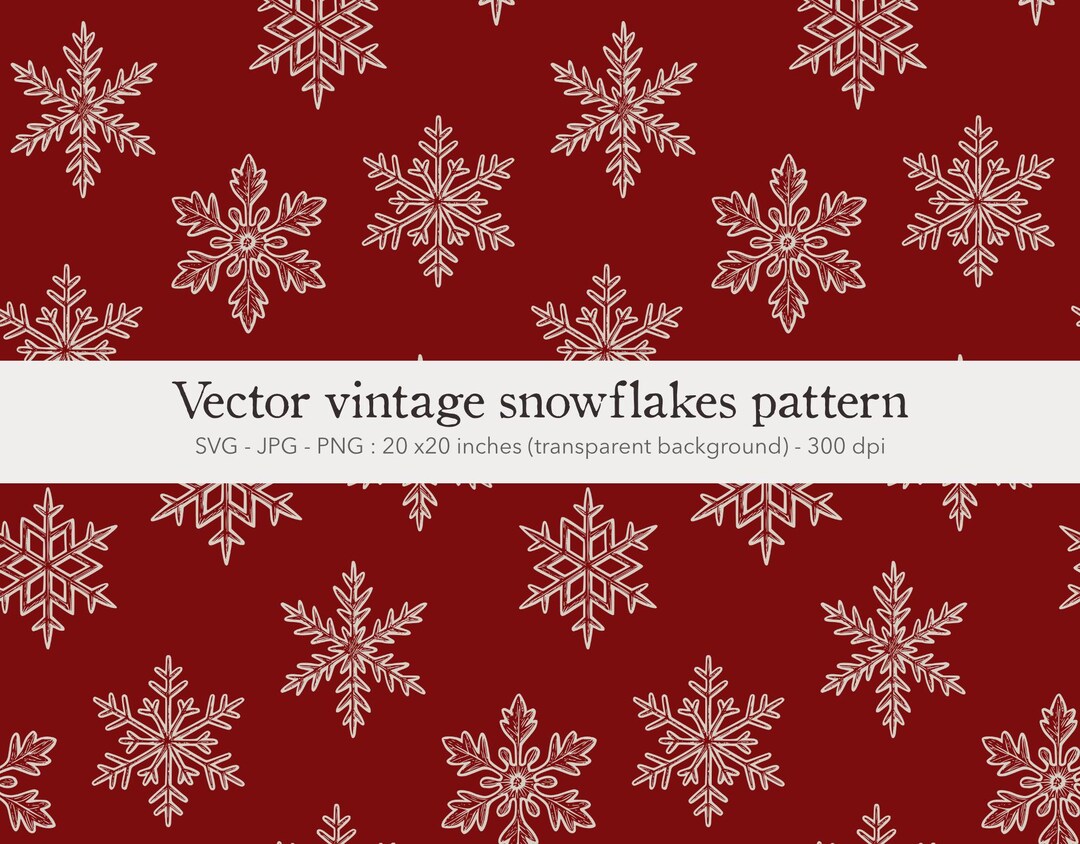 Vintage Snowflake Seamless Pattern: Retro Engraving Christmas Print ...
