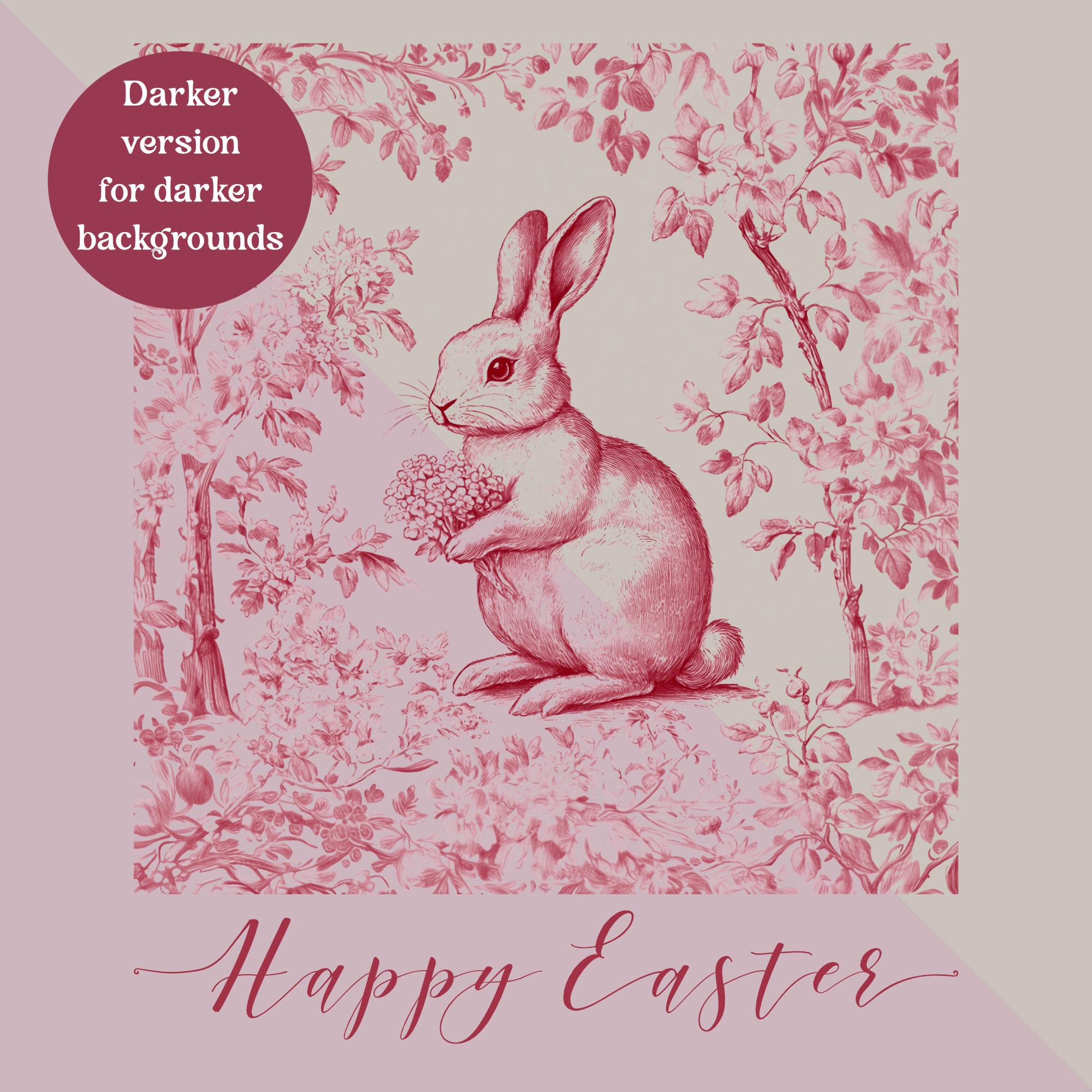 Pink Coquette Bunny Png Retro Trendy Baroque Rabbit Clip Art Floral ...