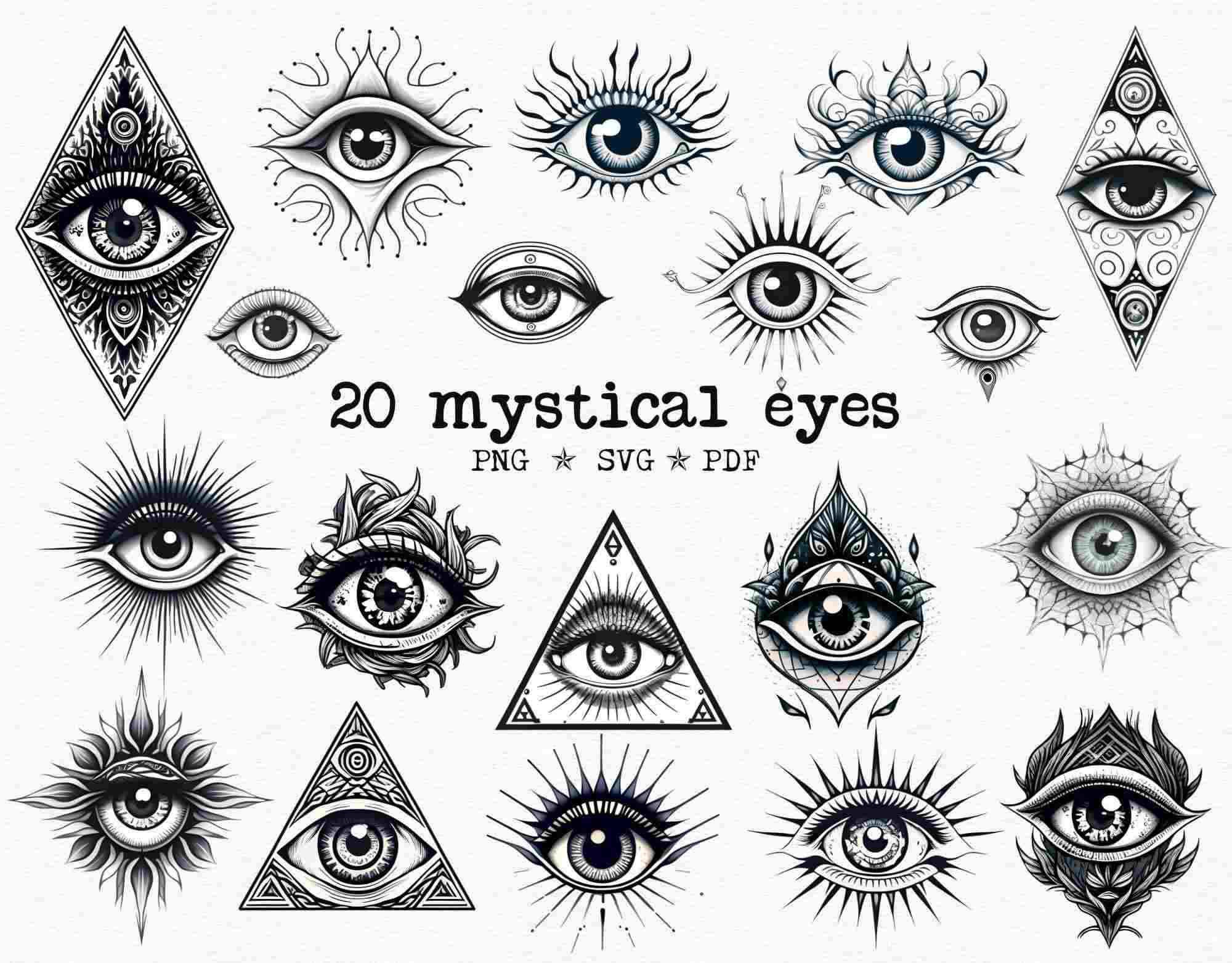 Tattoos Of Traditional Eyeballs Clipart