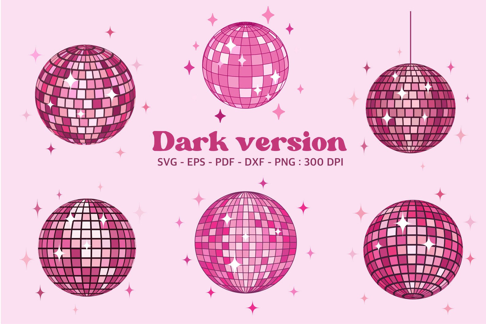 Pink Disco Ball Svg Cute Disco Balls Png Groovy Clipart Mirrorball ...