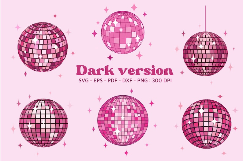 Pink Disco Ball Svg Cute Disco Balls Png Groovy Clipart Mirrorball ...