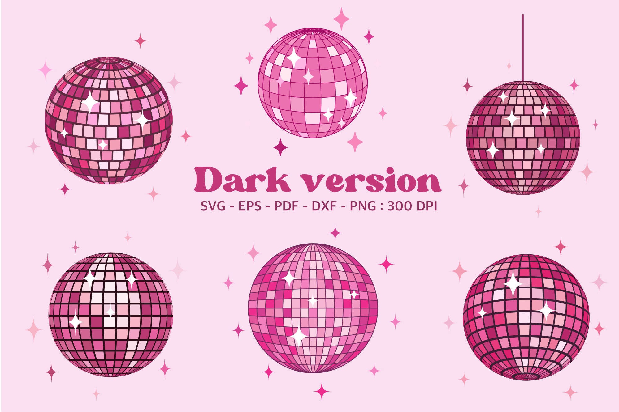 Pink Disco Ball Svg Cute Disco Balls Png Groovy Clipart Mirrorball ...