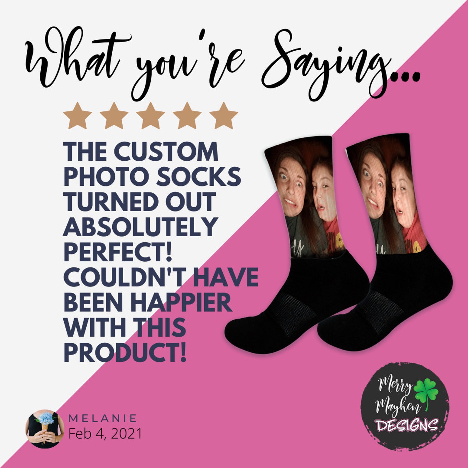 PERSONALIZE YOUR SOCKS With Custom Text or Sayings! Personalized Text ...