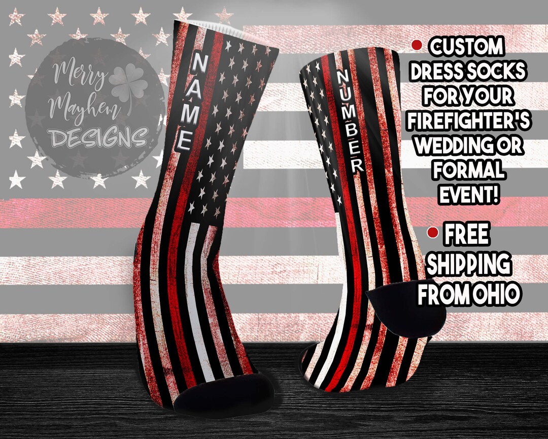 Custom Firefighter Wedding Socks, Personalized Wedding Party Gifts ...