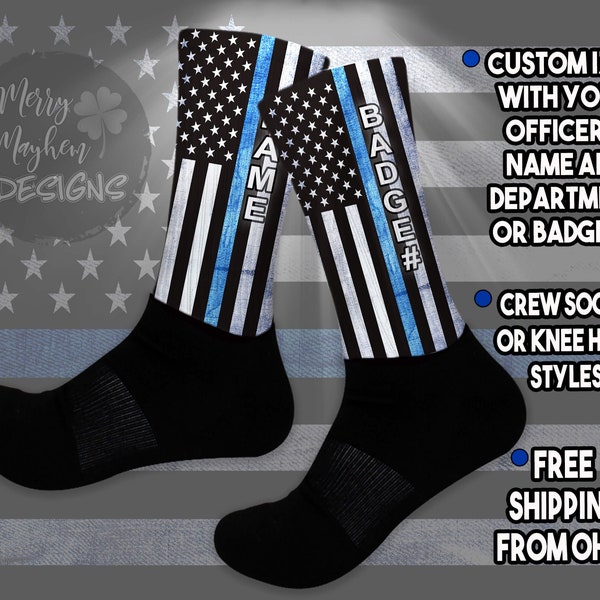 Police Socks - Etsy
