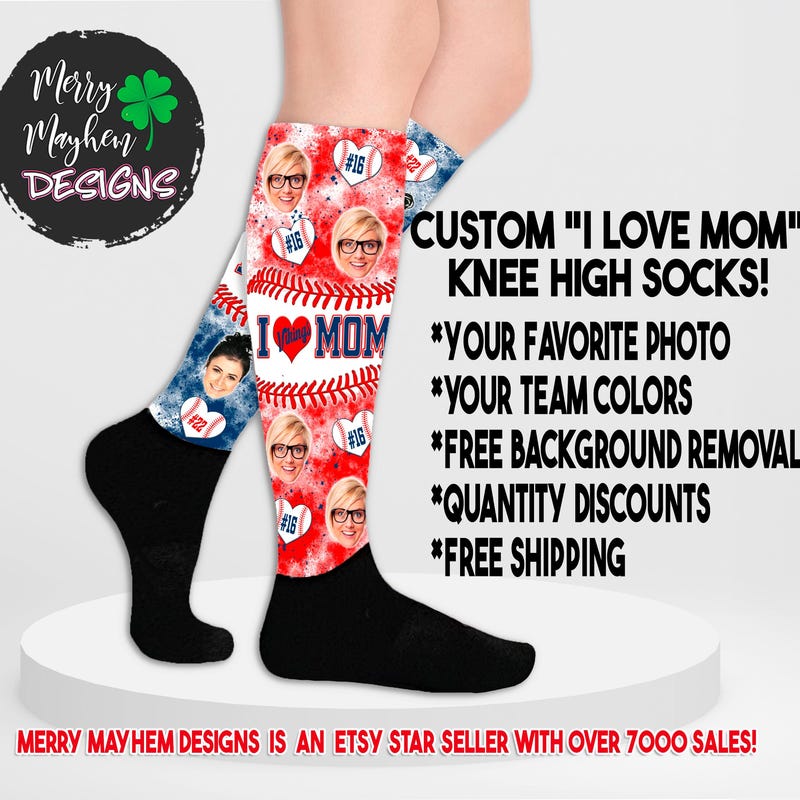 Knee High Printed Socks - Etsy