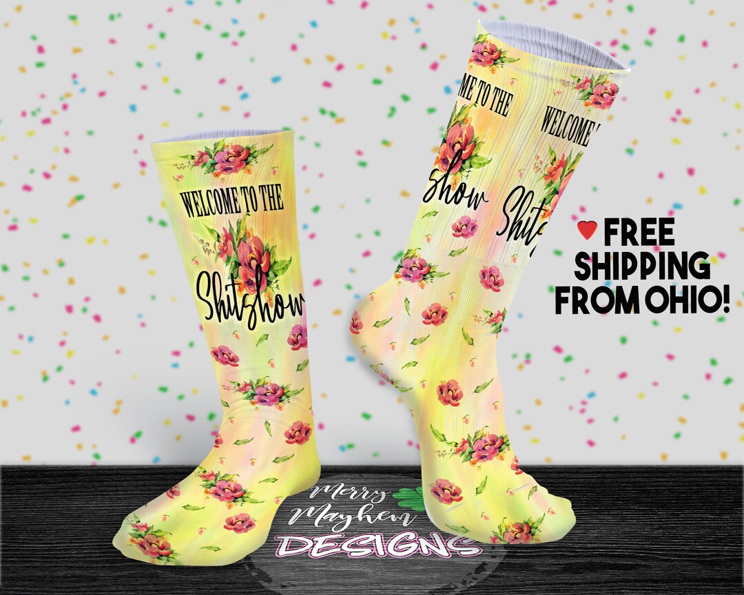 Funny Welcome to the Shitshow Novelty Fashion Socks, Gag Gift With ...