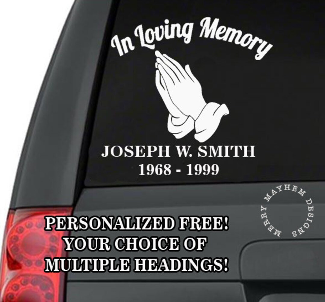 In Memory Car Decal, in Loving Memory,in Memory of Sympathy Gift, Vinyl ...