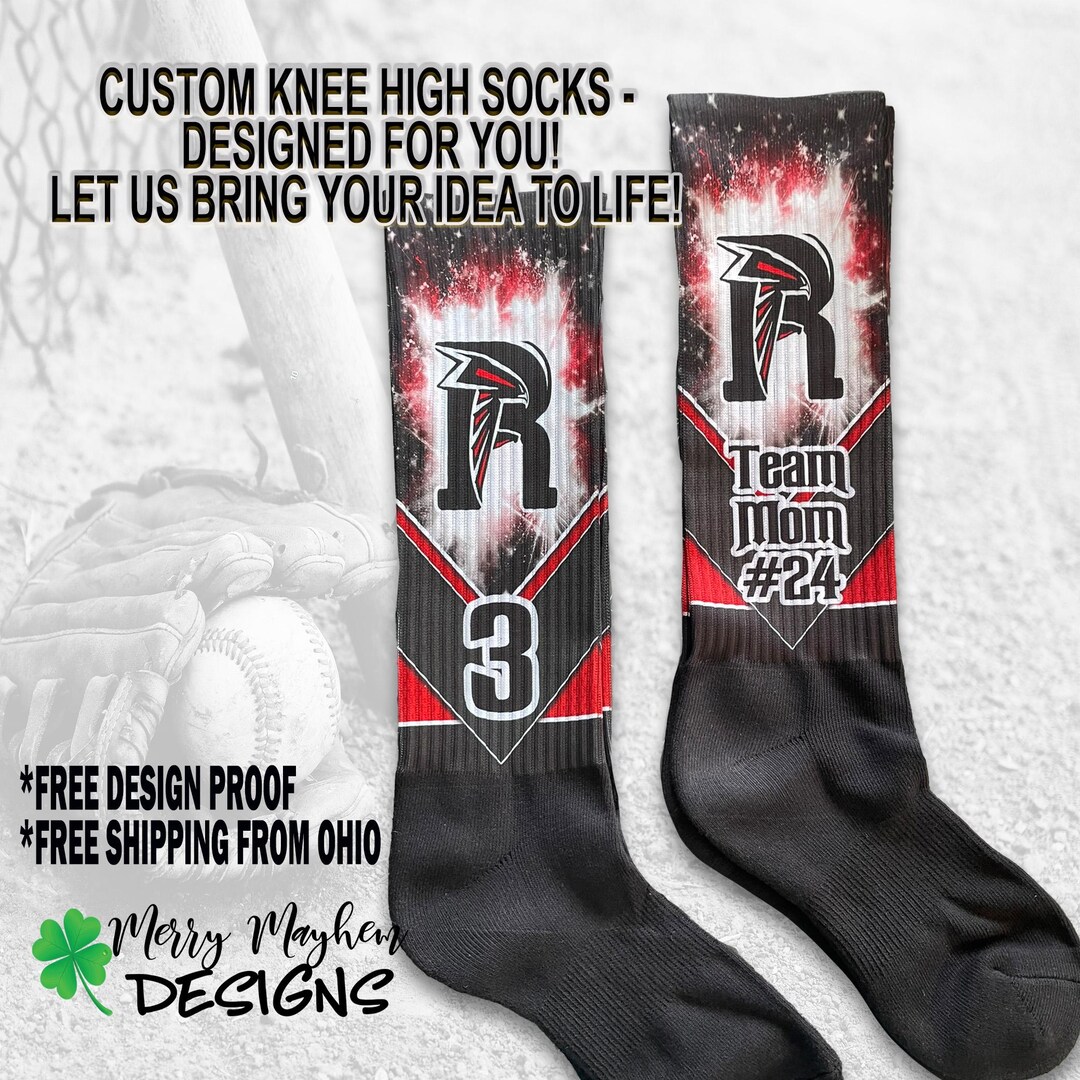 Custom Knee High Socks, Personalized Socks, Hand Mad Gift Ideas, Sports ...