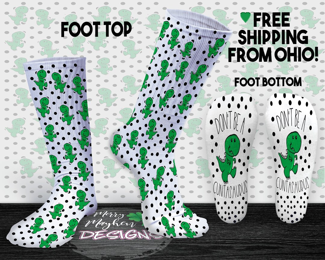 Funny Don't Be A Cuntasaurus Fashion Novelty Socks With Sayings on ...