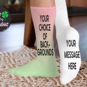 PERSONALIZE YOUR SOCKS With Custom Text or Sayings! Personalized Text ...