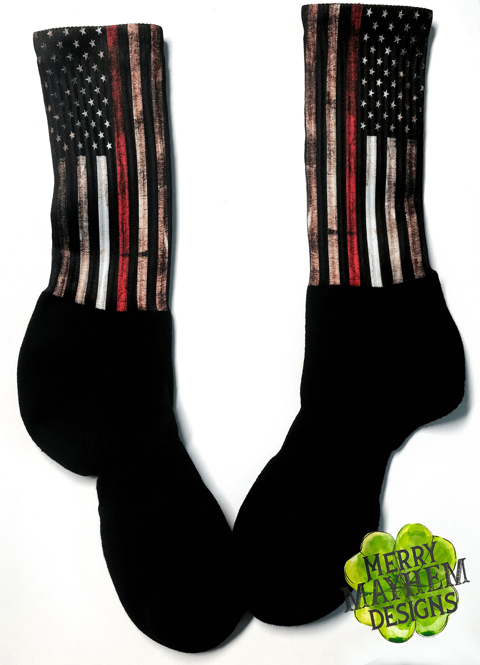 Custom Fireman Socks Firefighter Wife Thin Red Line Gift | Etsy