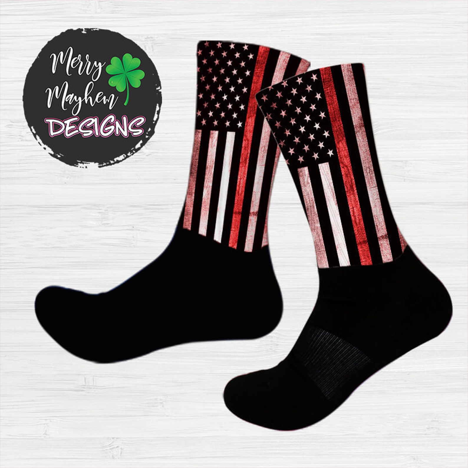 Custom Fireman Socks, Firefighter Wife, Thin Red Line, Firefighter Gift ...