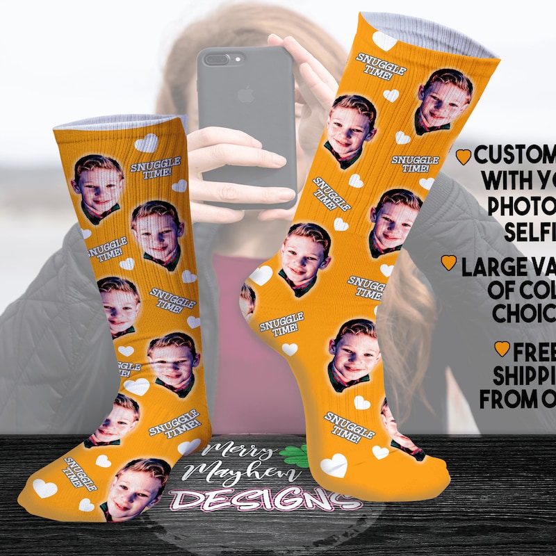 Socks With Face All Over - Etsy