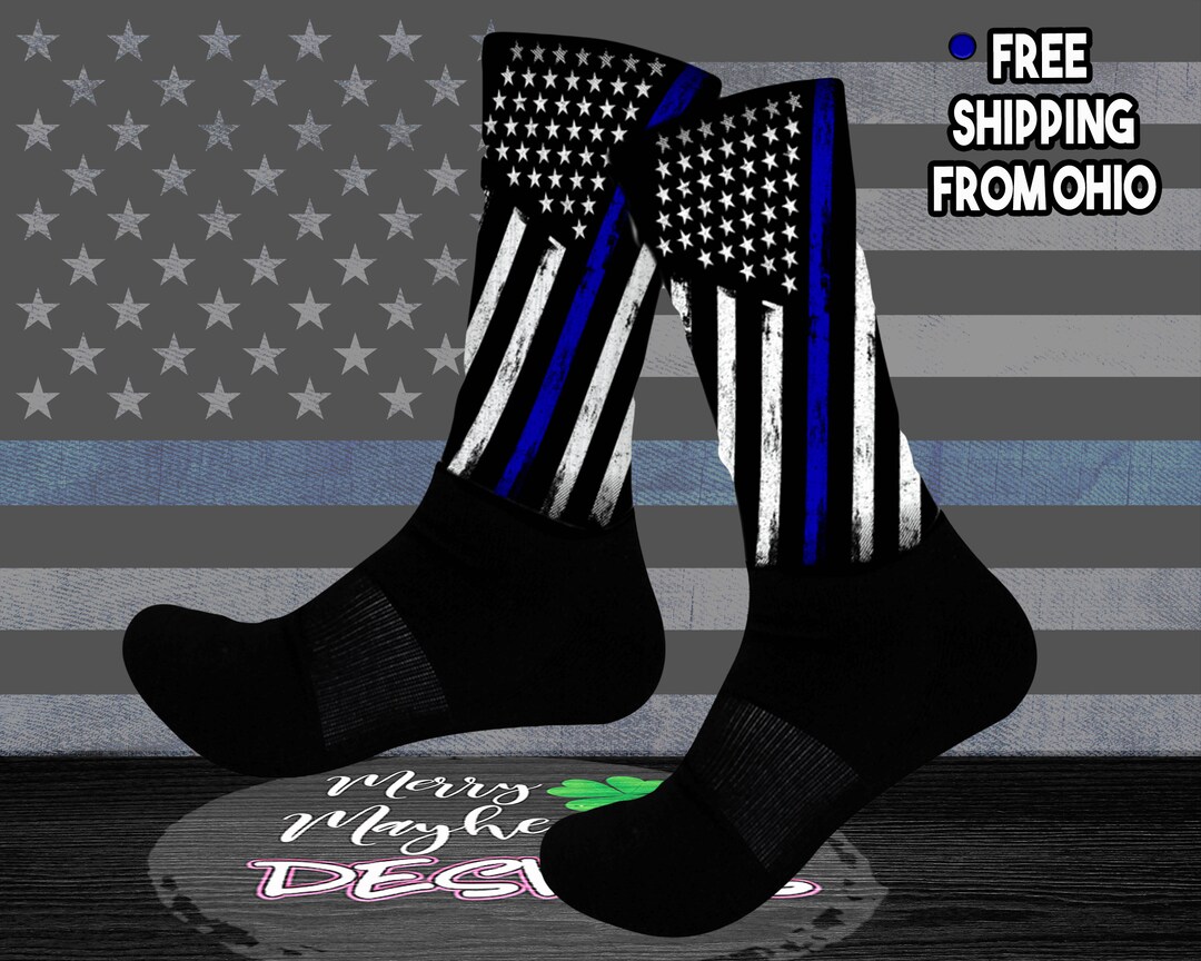 Thin Blue Line Police Flag Socks, Wedding Socks for Law Enforcement ...