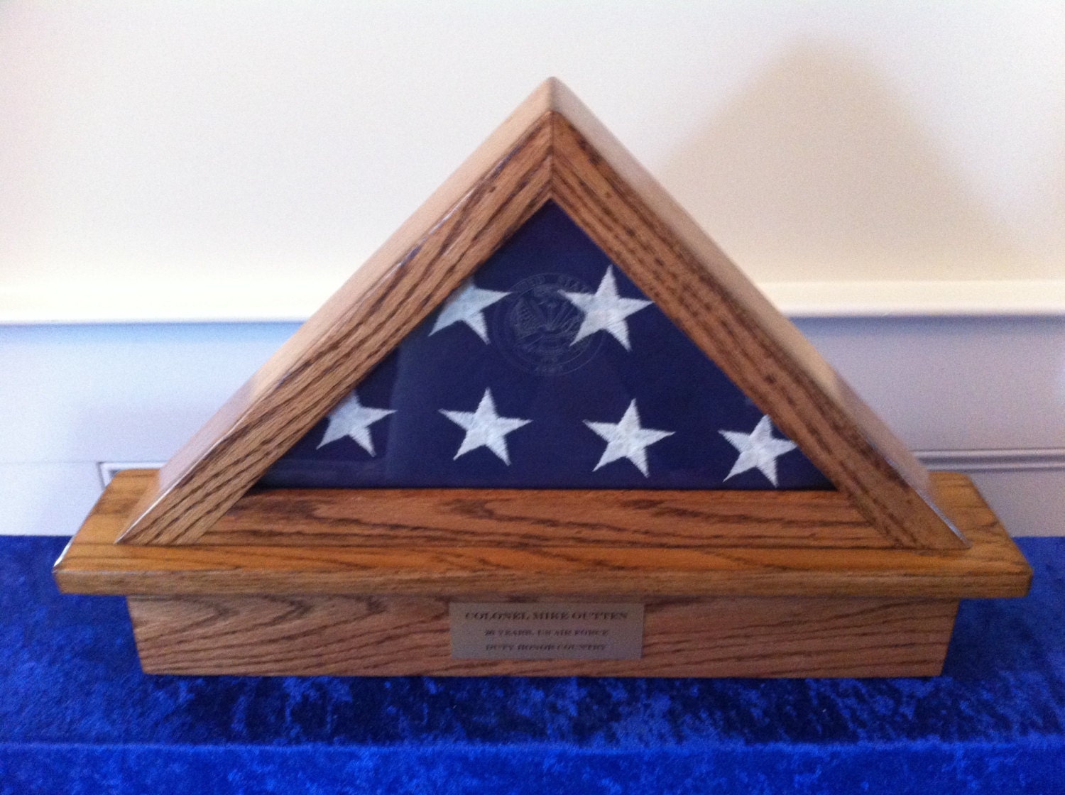 Retirement Flag Display Case W/ Etched Military Seal - Etsy