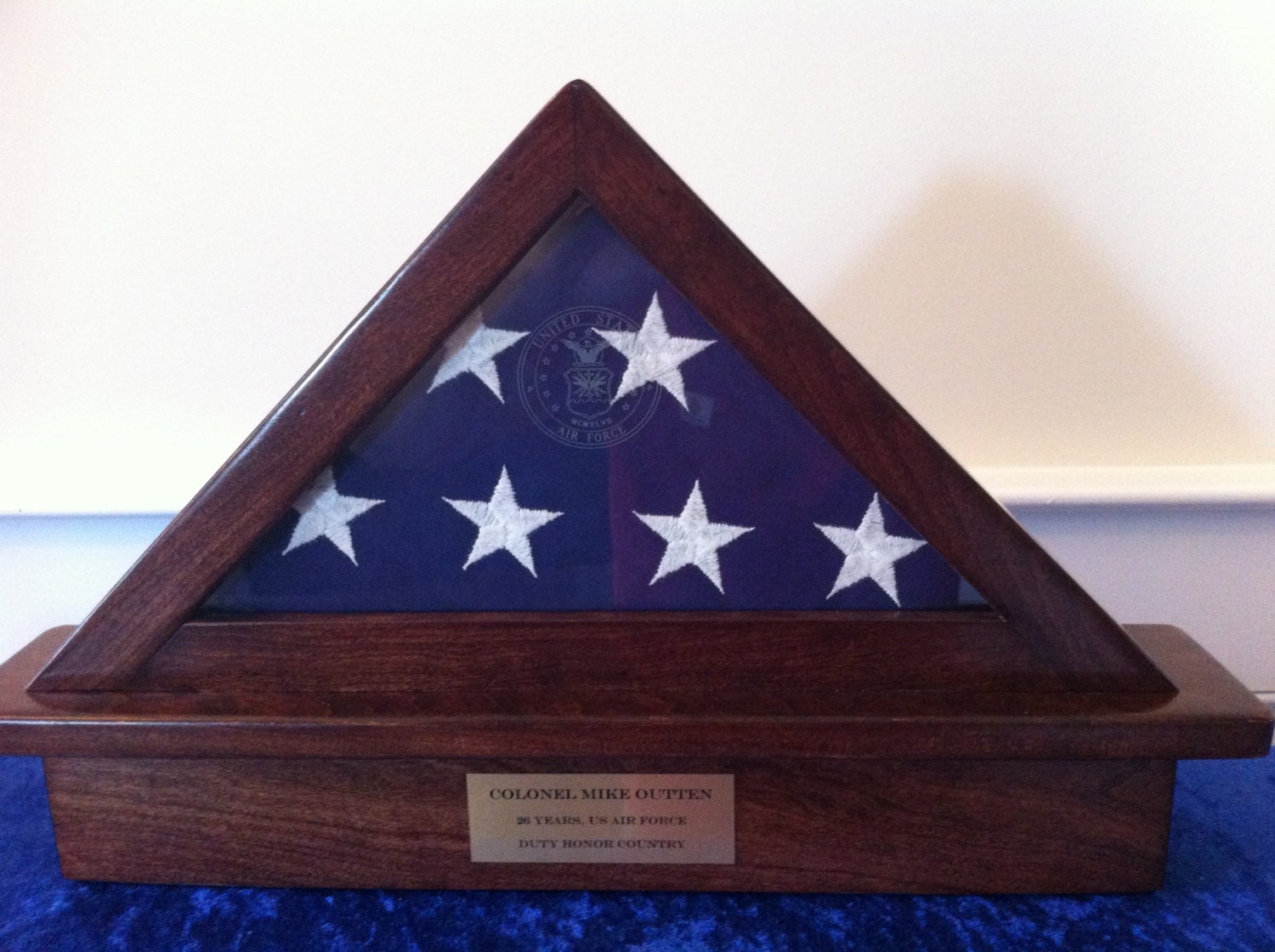 Retirement Flag Display Case W/ Etched Military Seal - Etsy