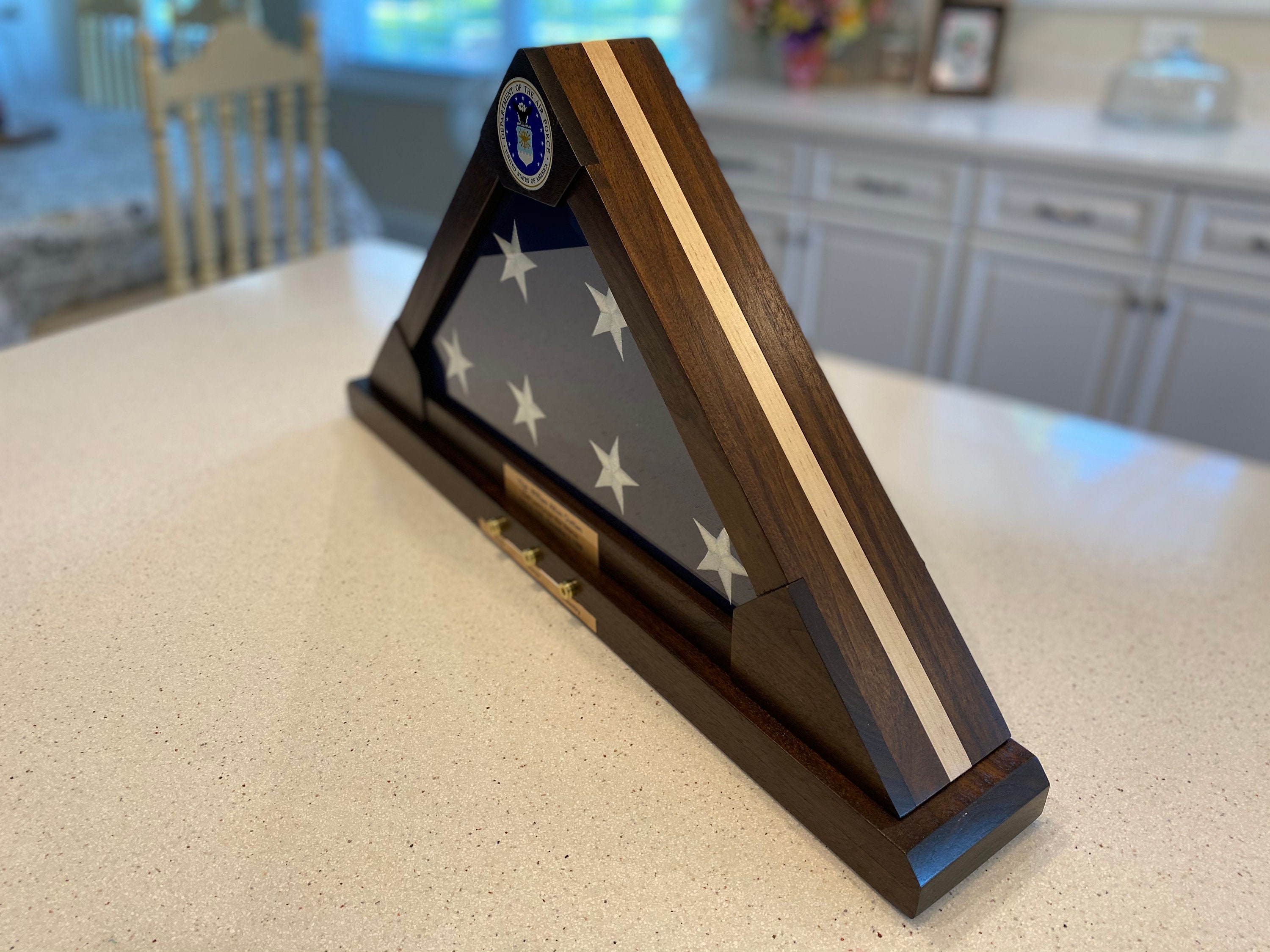 Flag Display Case With Embedded Shell Casings Maple Inlay - Etsy