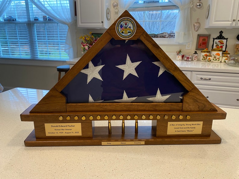 21 Gun Salute Flag Display Case With Maple Inlay - Etsy