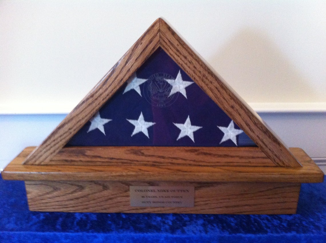 Retirement Flag Display Case W/ Etched Military Seal - Etsy
