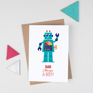 Robot Father's Day Card, Funny Card for Dad From Son or Daughter, - Etsy