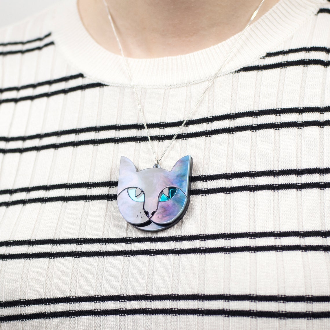 Acrylic Cat Statement Necklace - Etsy