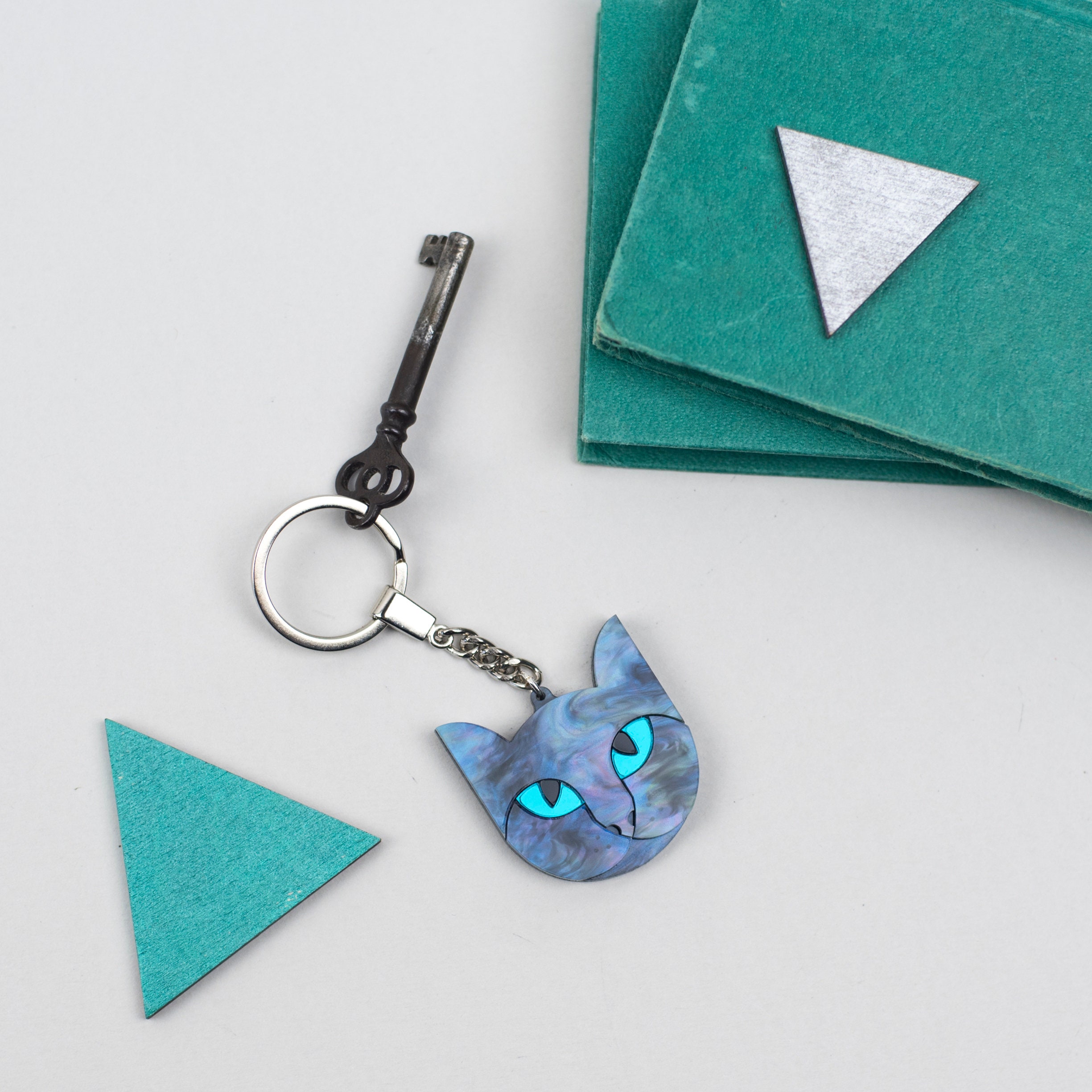 Acrylic Cat Keyring Gift - Etsy UK