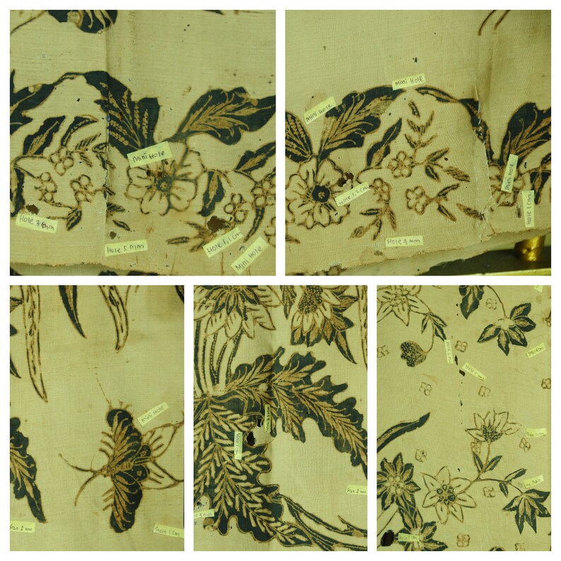 Antique Sarong Lokcan Hand Drawn Batik Old Sutra Buketan Burung Kupu ...