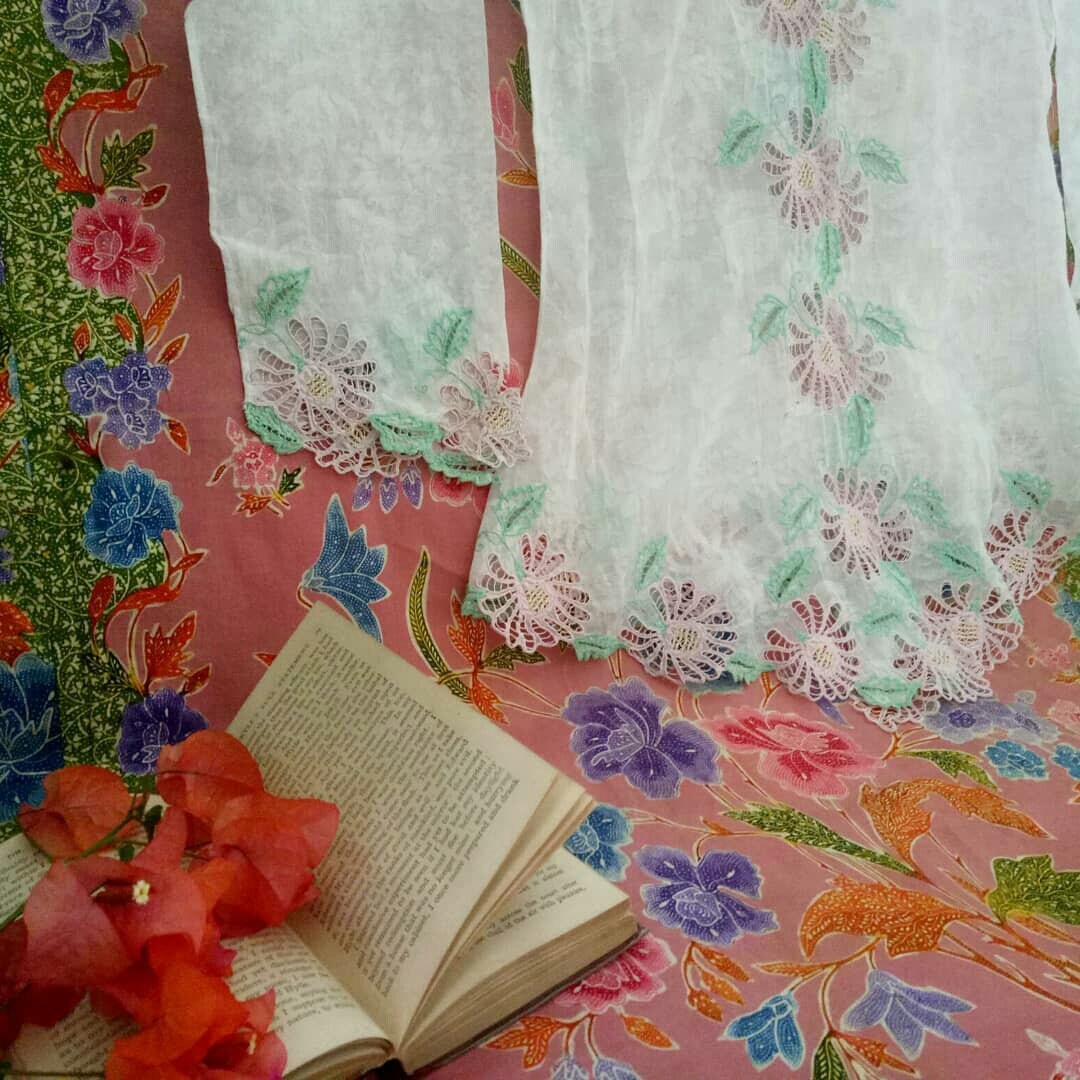 Vintage Indonesian Sarung Batik Kedungwuni With Floral Motif and ...
