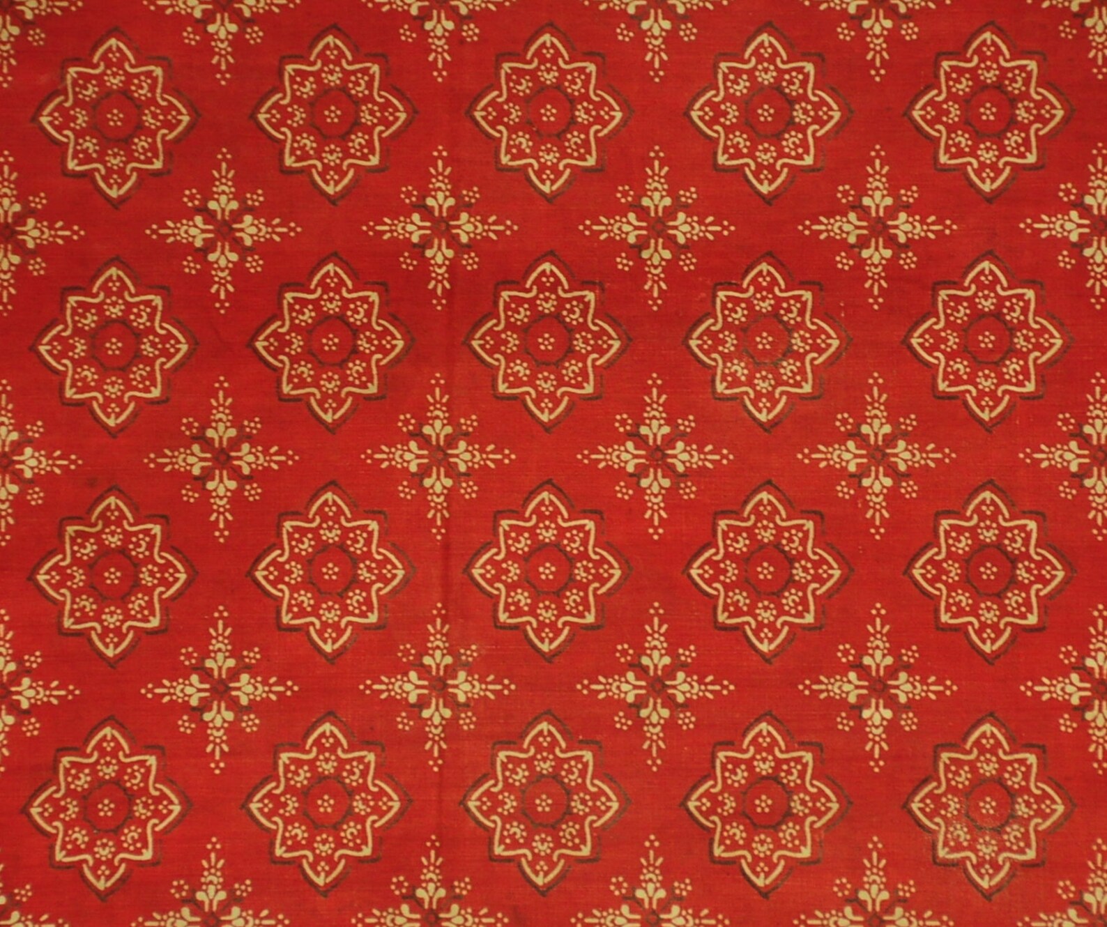 Antique Indonesian Hand Drawn Red Batik Sembagi Kacapiring gardenia ...