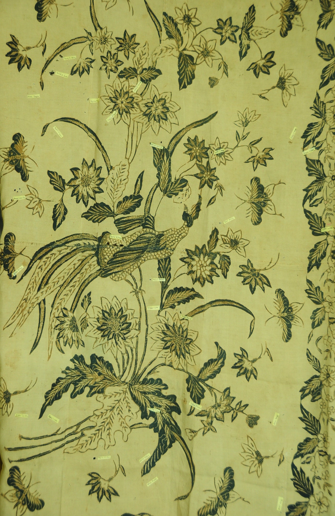 Antique Sarong Lokcan Hand Drawn Batik Old Sutra Buketan Burung Kupu ...